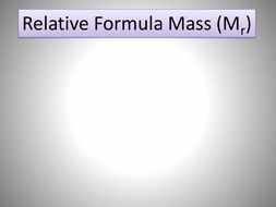 Relative Formula Mass (Mr) | Teaching Resources