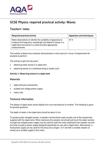 Waves Topic PPTs & Tests New AQA Physics 9-1 (trilogy) GCSE V2 ...
