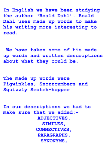 SOW Roald Dahl, Planned and fully resourced | Teaching Resources