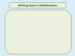 Writing style in mathematics - fix your handwriting! | Teaching Resources