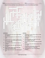 Personal Hygiene-Grooming Crossword Puzzle Worksheet | Teaching Resources