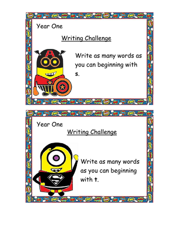 Minion Writing Challenge Year 1 | Teaching Resources