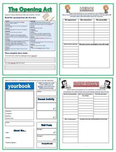Much Ado About Nothing - KS3 Comprehension Activities Booklet ...