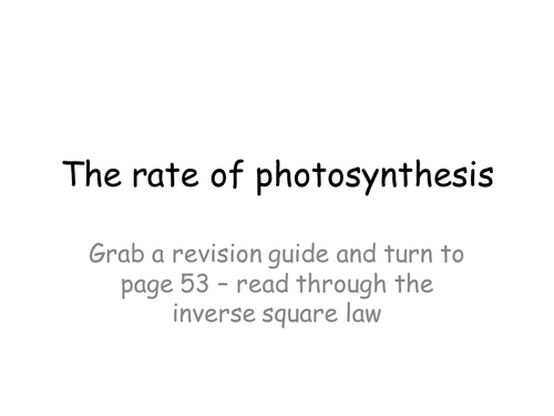 The rate of photosynthesis | Teaching Resources