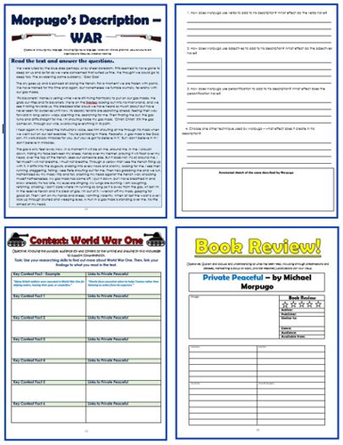 Private Peaceful - KS3 Comprehension Activities Booklet! | Teaching ...
