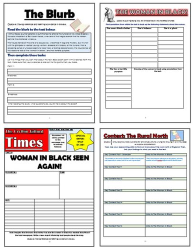 The Woman in Black - KS3 Comprehension Activities Booklet! | Teaching ...