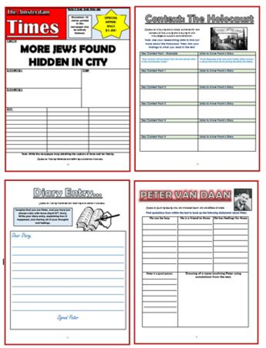 Anne Frank - Diary of a Young Girl - KS3 Comprehension Activities ...