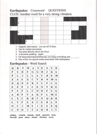 Earthquake word search | Teaching Resources