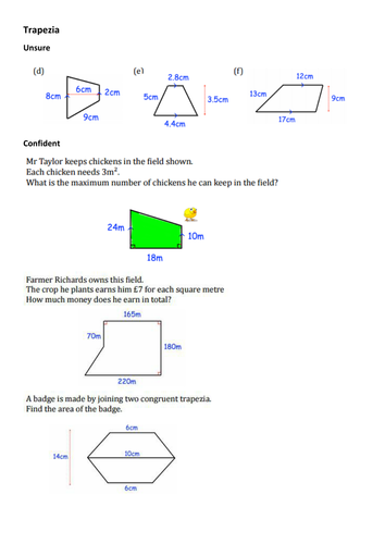 Area of a Trapezium | Teaching Resources