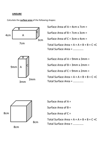 Surface Area of a Prism | Teaching Resources