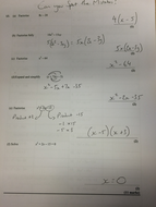 Spot the Mistakes Factorising with Quadratics | Teaching Resources