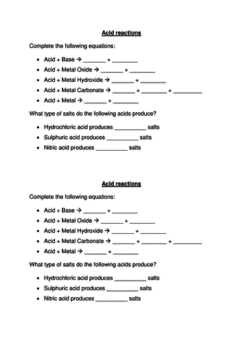 GCSE Chemistry Chemical Changes Revision Lesson | Teaching Resources