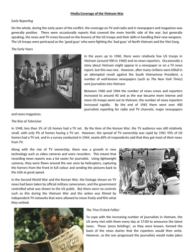 The Media's Influence in the Vietnam War | Teaching Resources