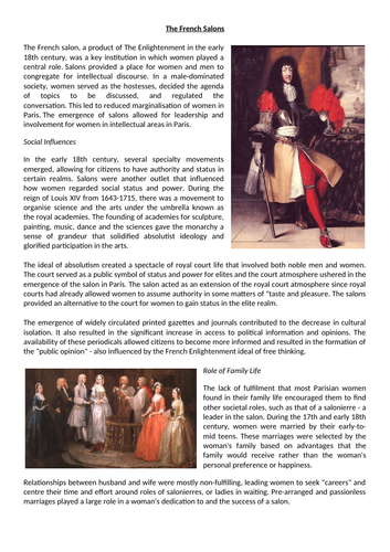 Salons in Revolutionary France | Teaching Resources