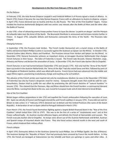 War of the First Coalition: The Spread of War | Teaching Resources