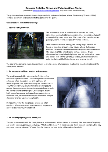 Lesson one Woman in Black | Teaching Resources