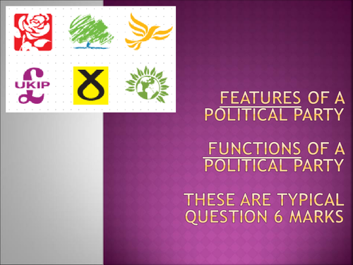 WJEC AS Government and Politics 2017 spec Political Parties Unit 2 ...