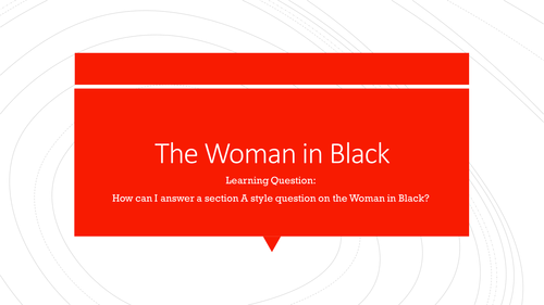 SoW For Woman in Black | Teaching Resources