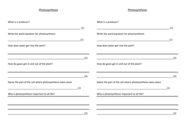KS3 Photosynthesis | Teaching Resources