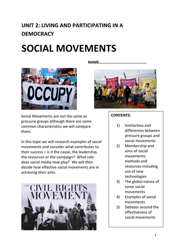 WJEC AS Government and Politics 2017 specification topic Social ...