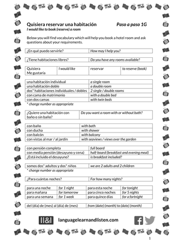 Quisiera reservar una habitación (I would like to book a room ...