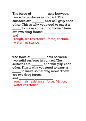 Drag forces and friction - complete lesson (KS3) | Teaching Resources