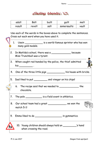 Literacy resources: Ending Blends LF, LT and LP | Teaching Resources