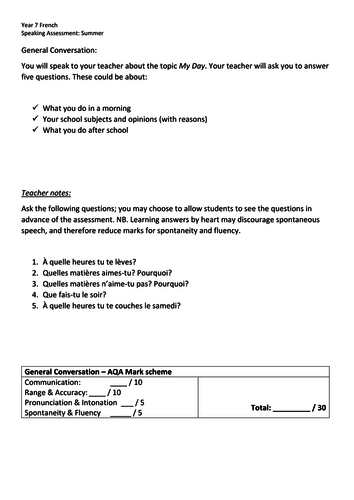 Expo 1 Writing and Speaking Assessments in line with NEW GCSE ...