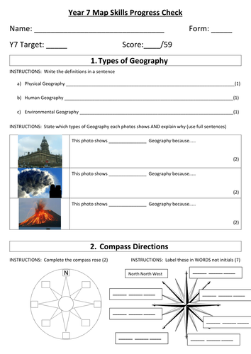 Map Skills test | Teaching Resources
