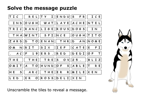 Solve the message puzzle about Balto the dog that saved Nome | Teaching ...