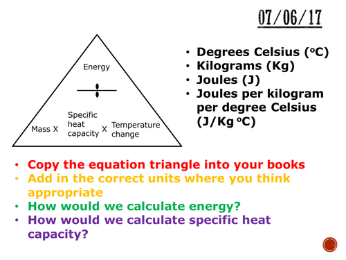 Specific heat capacity - complete lesson (GCSE 1-9) | Teaching Resources