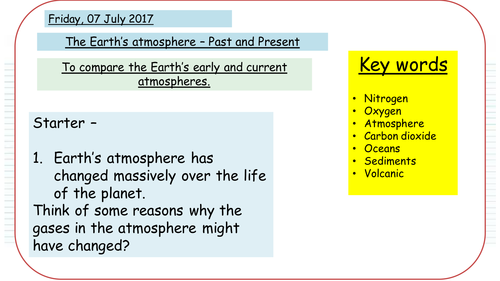 Earth's Atmosphere past & present - AQA New GCSE | Teaching Resources