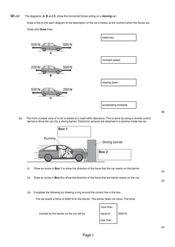 NEW GCSE 2016 AQA TRILOGY - Resultant Forces | Teaching Resources