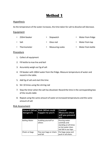 Key Stage 3 Science skills Writing a Method / Plan | Teaching Resources