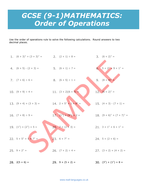 GCSE (9-1) Mathematics. BIDMAS/BODMAS worksheets. | Teaching Resources