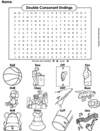 Double Consonant Endings (ll, ss, ff, zz) Word Search | Teaching Resources