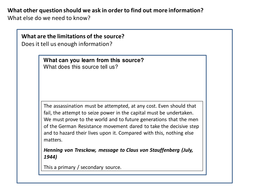 July 20th Bomb Plot Source Analysis Activity | Teaching Resources
