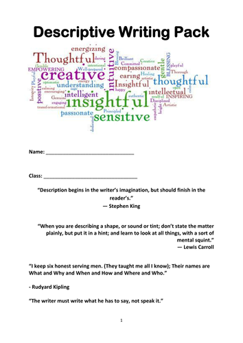 Creative writing booklet: description | Teaching Resources