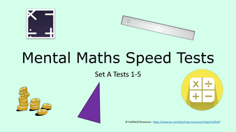 Mental Maths Tests Year 5 / 6 | Teaching Resources