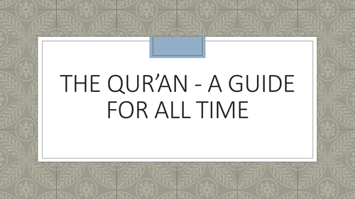 Theme 1 Figures and Texts - The Quran | Teaching Resources
