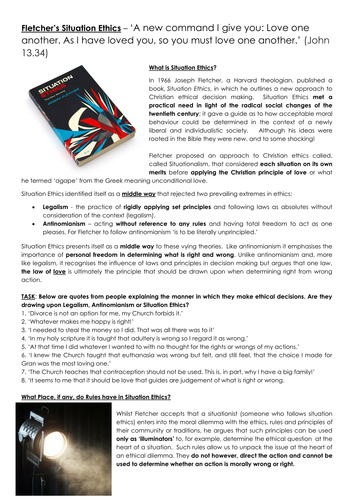 Situation Ethics - Introductory lesson for the *new* AQA AS/A Level ...