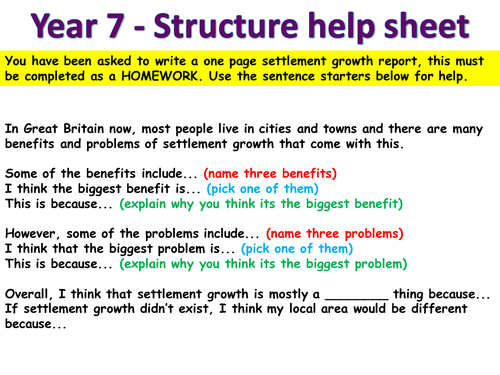 KS3 Settlements - Benefits and problems of settlement growth | Teaching ...