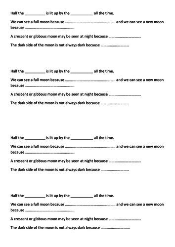 KS3 Activate Science 1 Space lesson 4 The Moon - phases | Teaching ...