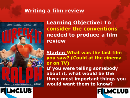 Writing a Film Review | Teaching Resources