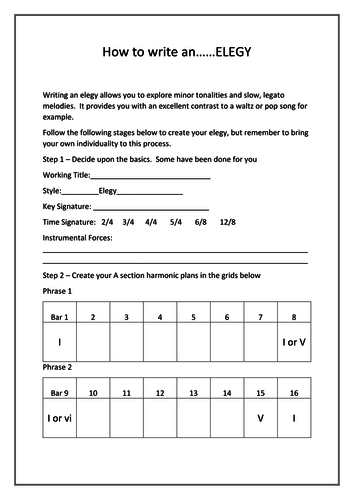 A students guide to composition - How to write an Elegy | Teaching ...