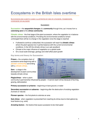 Ecosystems AQA A2 Geography notes | Teaching Resources
