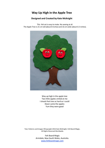 Way Up High in the Apple Tree Felt Board Set Digital Pattern | Teaching ...