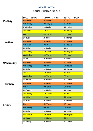 Classroom, Individual Timetable and Classroom Rotas Templates ...