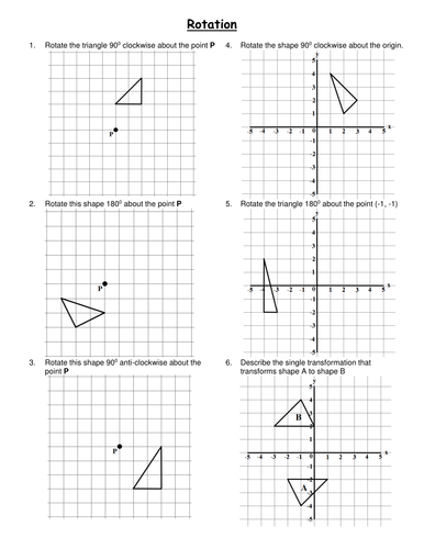Transformation Worksheets aimed at GCSE Intermediate and Higher Tier ...