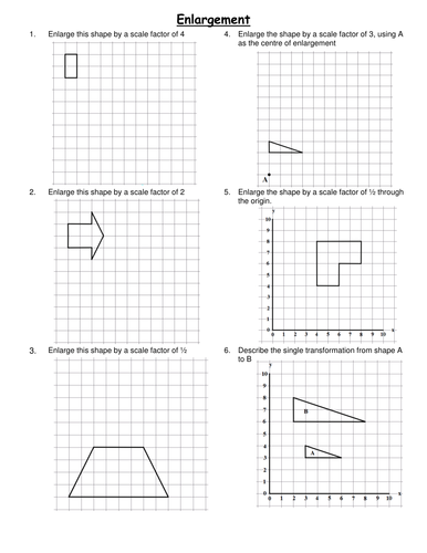 Transformation Worksheets aimed at GCSE Intermediate and Higher Tier ...